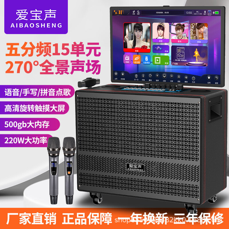 Караоке-машина "Aibaosheng", с Bluetooth, на колесиках