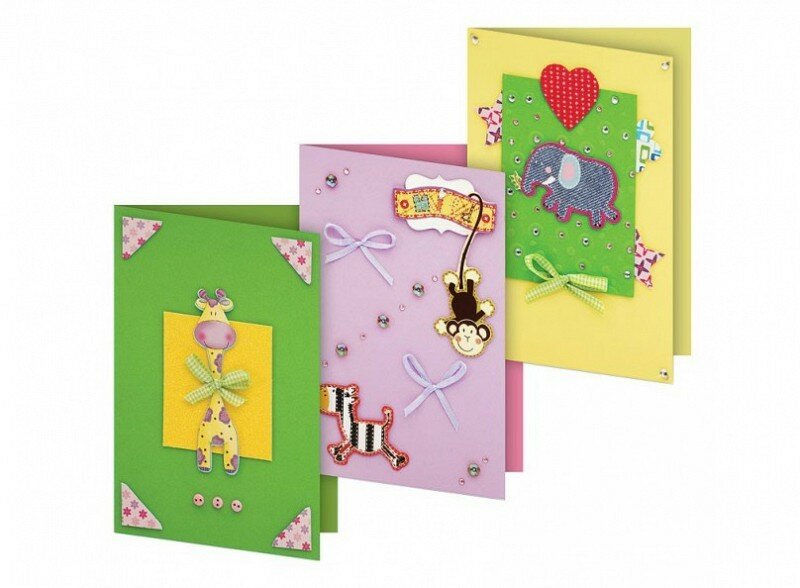 Набор для скрапбукинга Белоснежка #103-SB Открытки "Веселая мозаика" (3 шт), 11.5 х 17 см