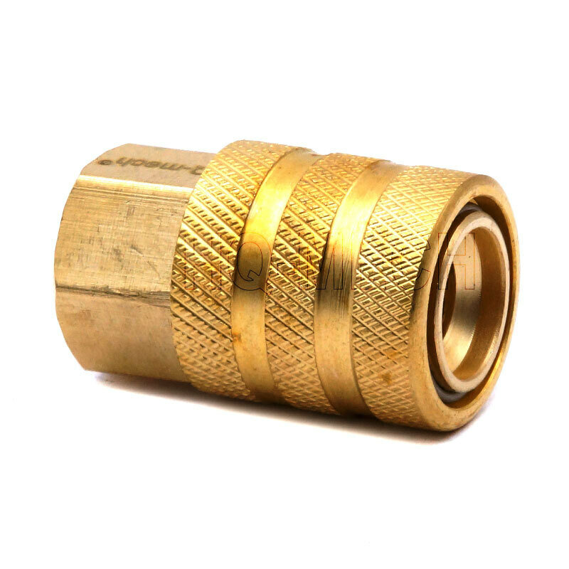 Наконечник для подкачки шин HQ-AC02-14 латунный евро с муфтой и цанговым фиксатором, внутренняя резьба 1/4 дюйма