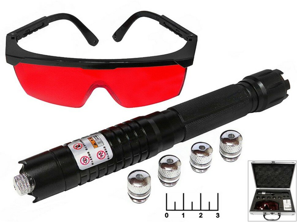 Лазер Диско портативный синий (5 насадок) B-009