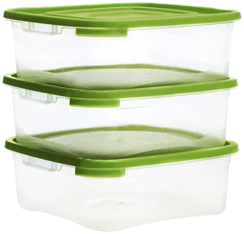 Комплект контейнеров полимербыт "Каскад", квадратные, 0,7 л, (цвет микс) 3 шт.