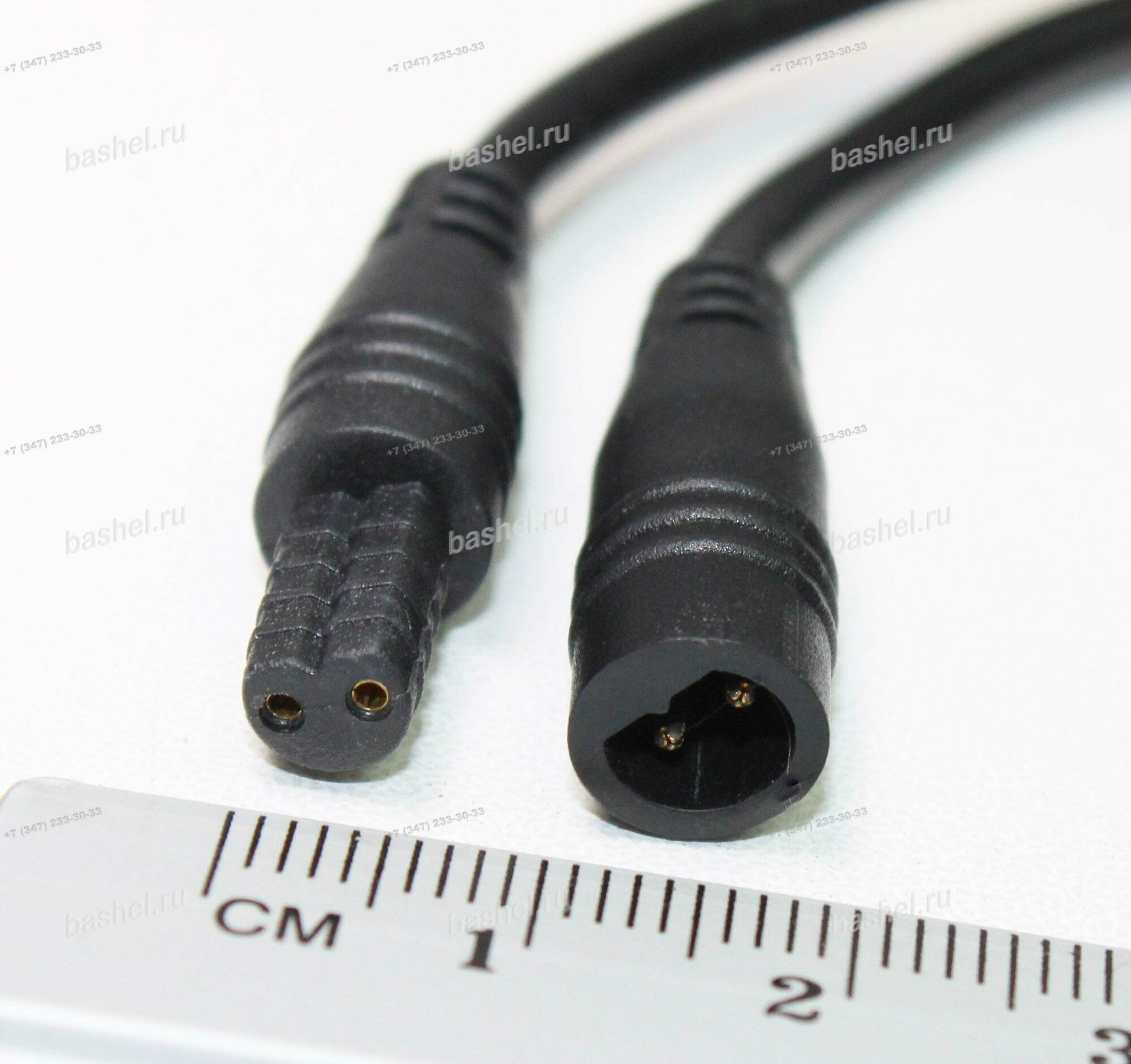 Разъем Mini 2pin комплект M+F с проводом 0,2 кв. мм влагозащищенный, чёрный провод