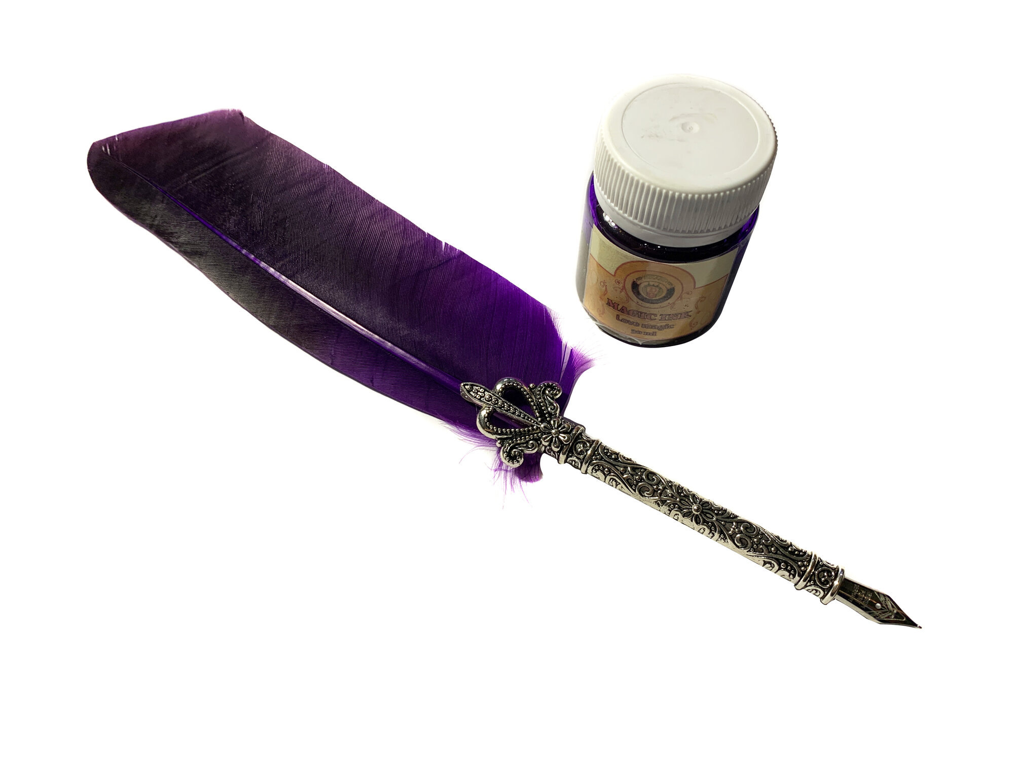 Магический комплект Перо фиолетовое + Чернила любовной магии