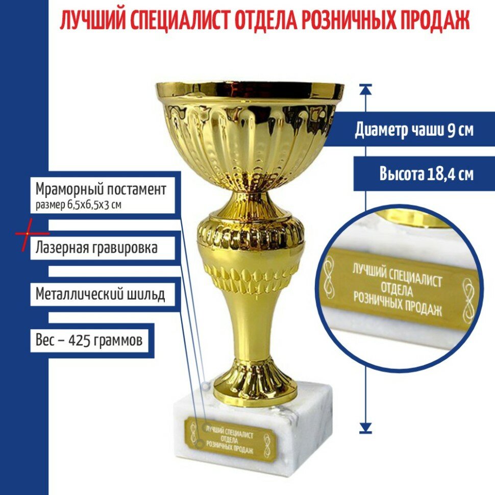 Кубок "Лучший специалист отдела розничных продаж" (18,4 см)