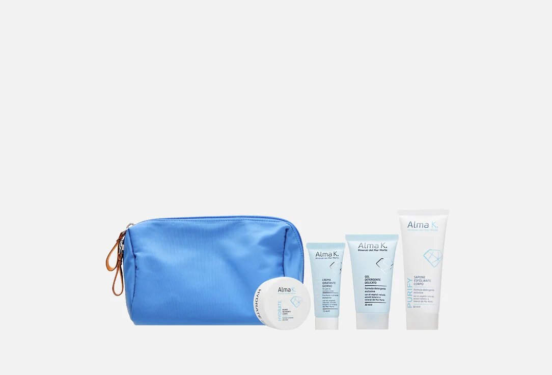 Набор продуктов для лица и тела Pamper on the go: гель для лица, дневной крем, мыло и масло