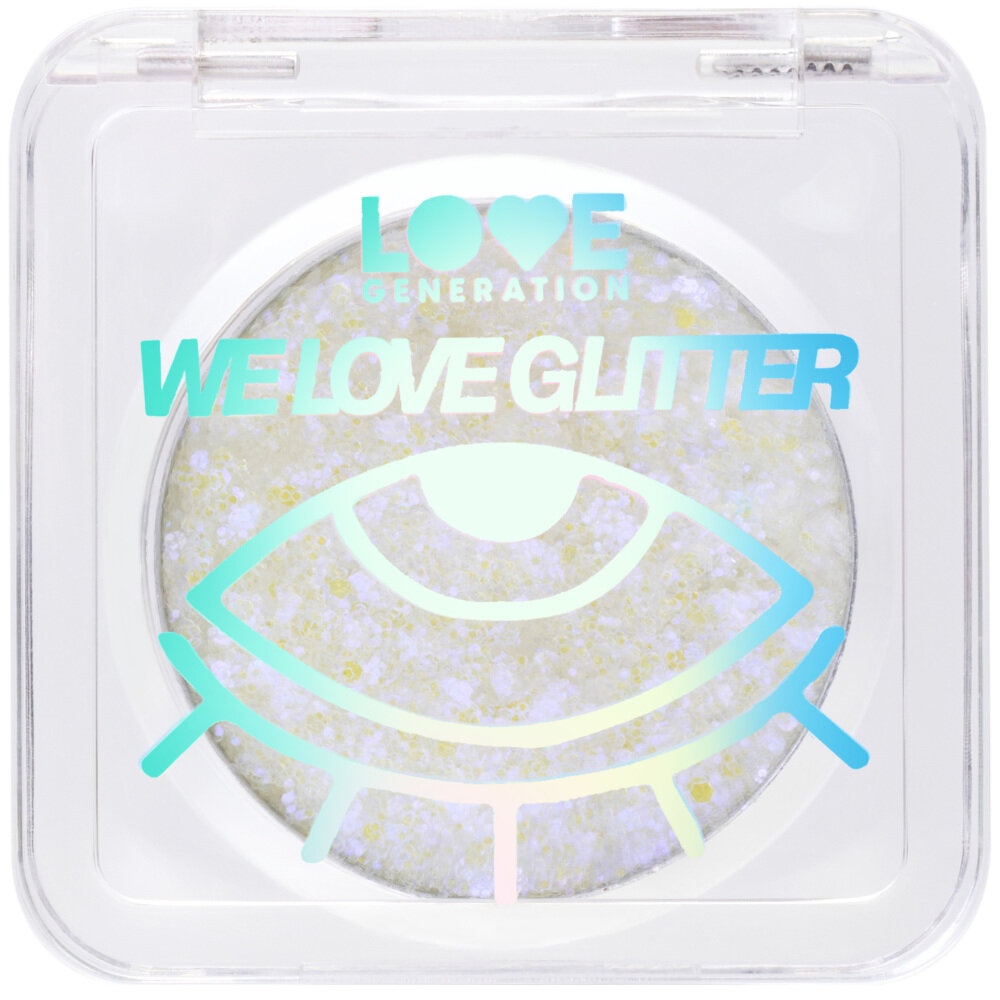 Глиттер для лица Love Generation We love glitter, кремовая основа, яркое сияние, тон: 04 серебристо-фиолетовый, 1.8г