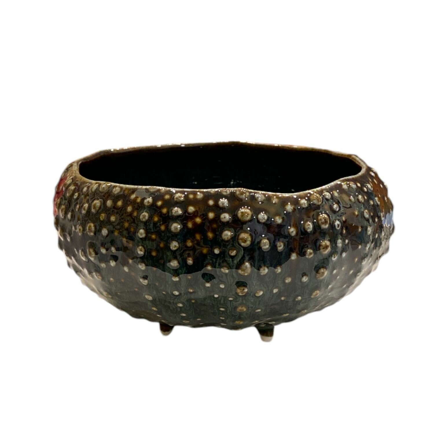 Глубокая тарелка морской ёж ручной работы VELES «Полночь Волшебства», фарфор, 350 мл