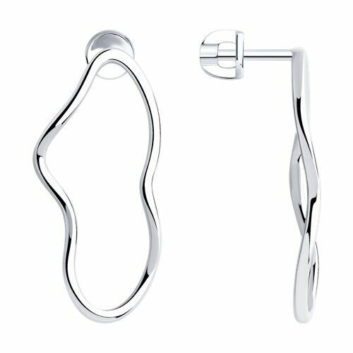 Серьги пусеты, серебро, 925 проба, родирование