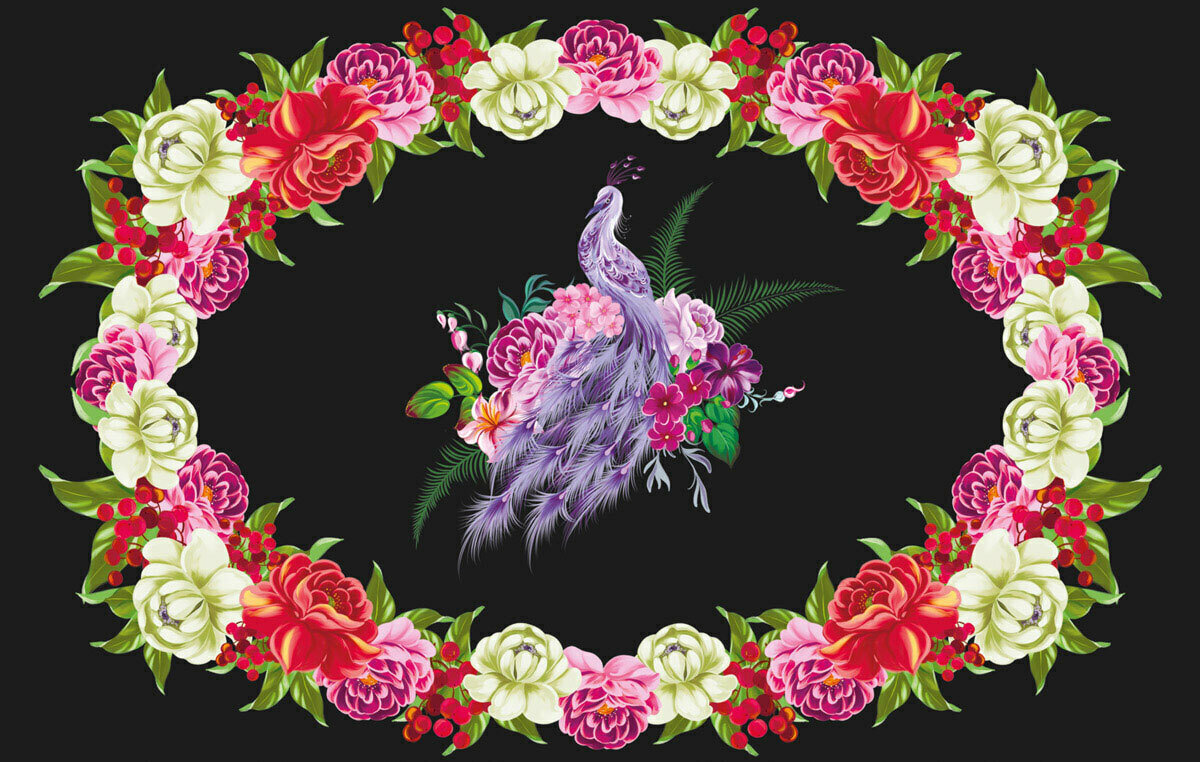 Бумага рисовая для декупажа "Жостово. Павлин"