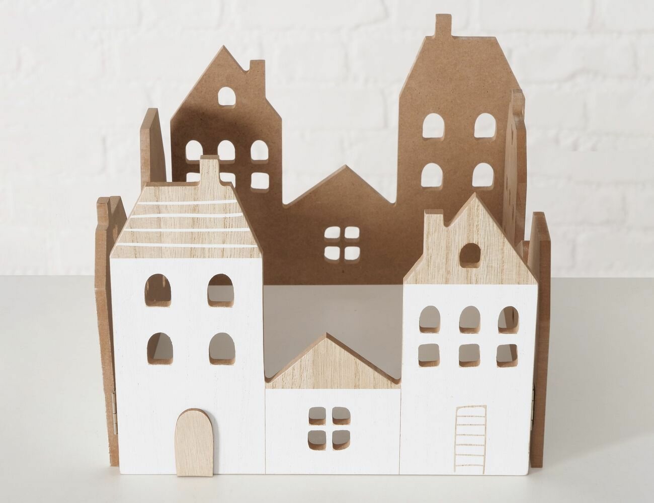 Интерьерное украшение домики реттвик, дерево, белый, 86х18 см, Boltze 2040106-2