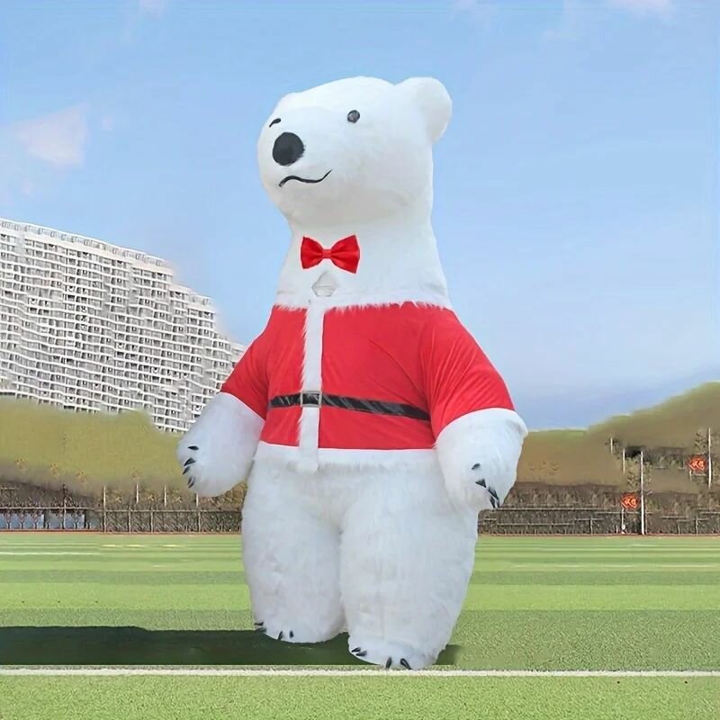 Надувной костюм талисмана гигантской панды, рождественский костюм белого медведя