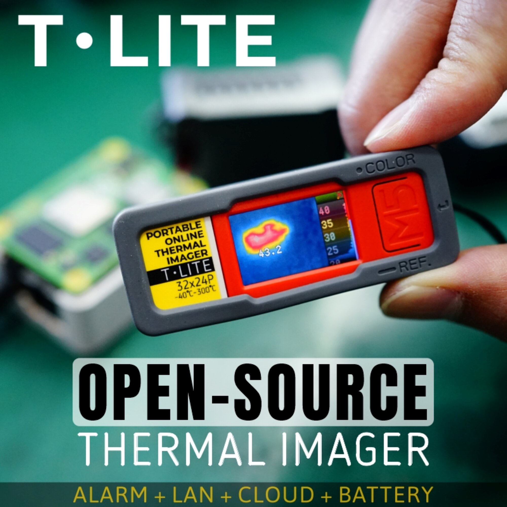 M5Stack T-LITE онлайн-обнаружение, получение тепловизионных изображений, инфракрасный датчик визуализации