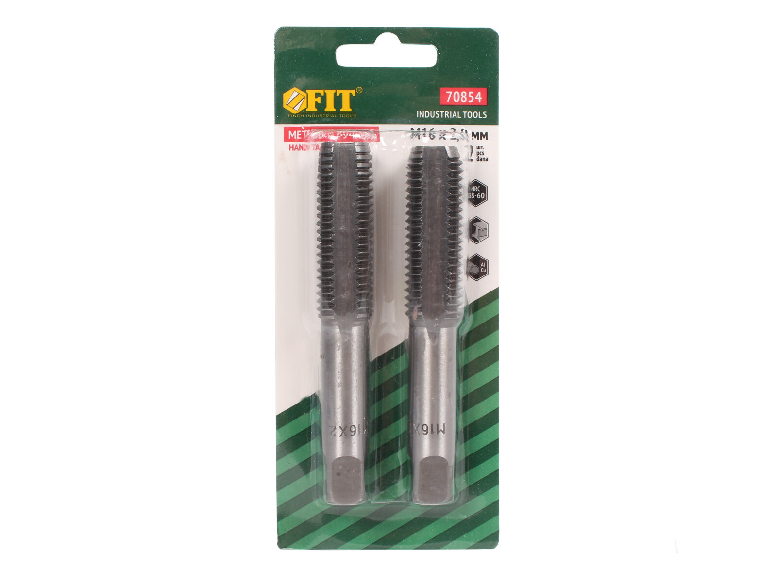 Метчики FIT М16x2.0, ручные, 2 шт, из инструментальной стали
