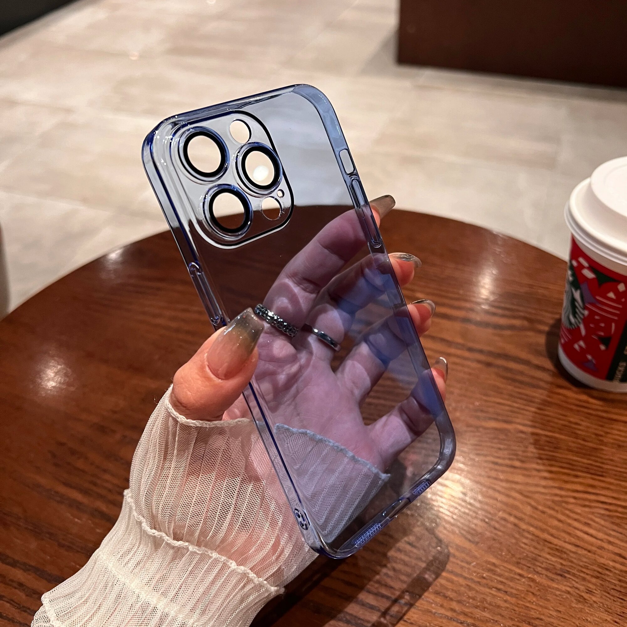 Синий прозрачный чехол для iPhone 11 Pro