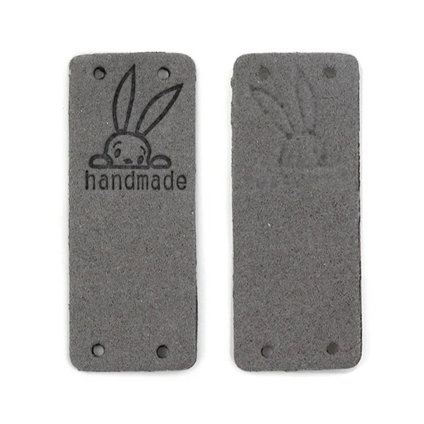 Кожаные бирки-кролики, 20 шт. Серый, 2