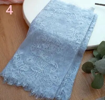 Кружевная ткань шантилье 40 см 3 м Голубой, color 4