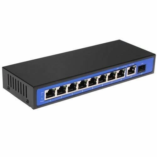 POE-коммутатор 8-канальный, гигабитный 1xRJ45 + 1xSFP UPLINK, POE-A, 144Вт (ORIENT SWP-7508POE/SFP GE)