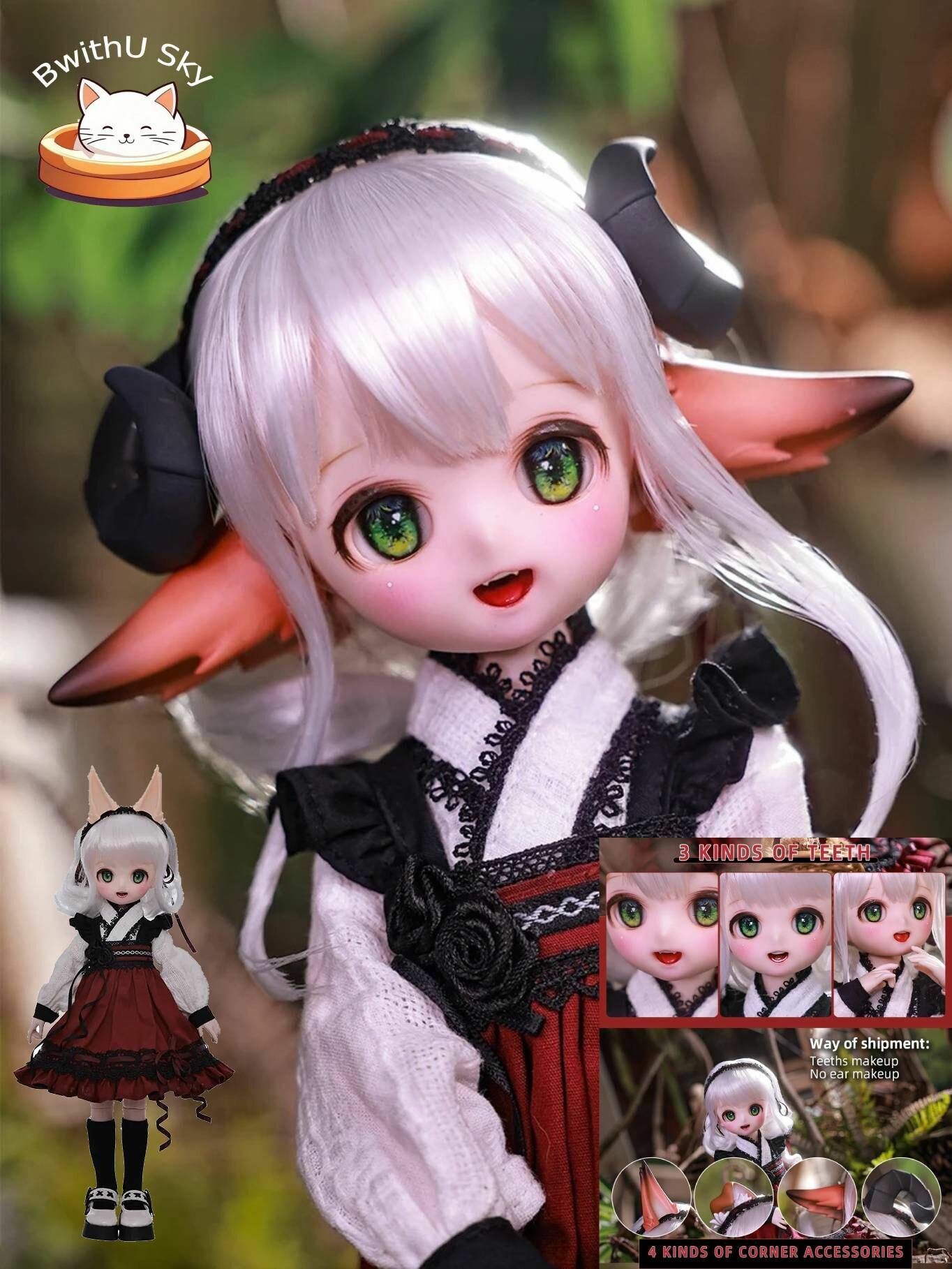 BwithU 1/6 Starry с 4 парами ушек Симпатичная кукла Лесного Эльфа с шариковыми шарнирами