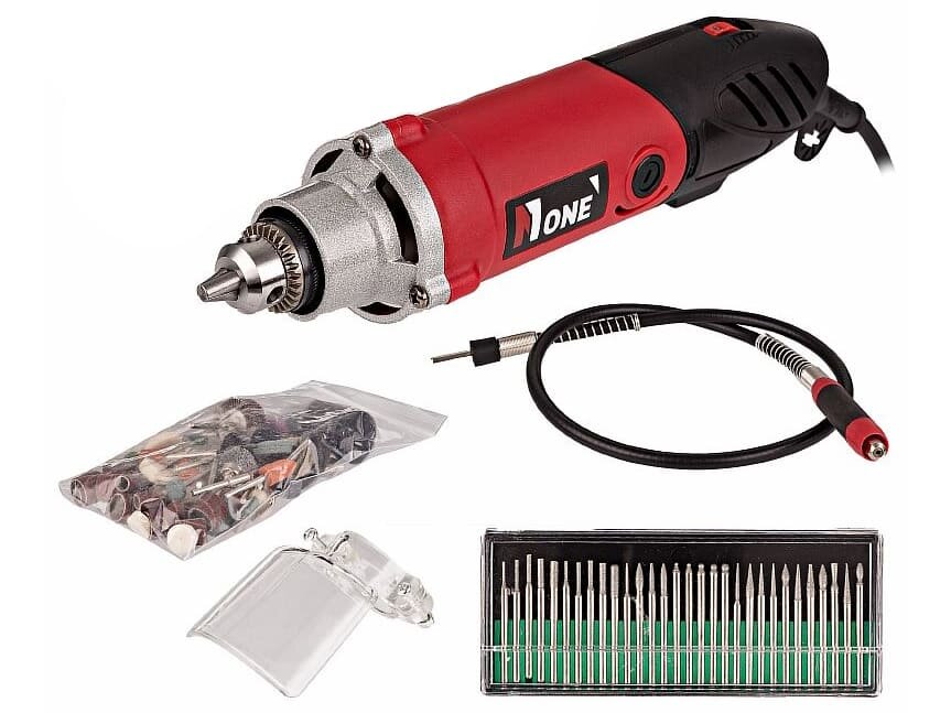 Гравер Number One FG450-PRO (450 Вт, 176 насадок + гибкий вал)