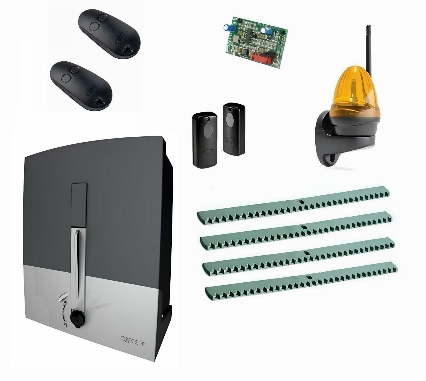 Автоматика для откатных ворот BXL04AGS FULL4-K1, комплект: привод, радиоприемник, 2 пульта, фотоэлементы, лампа, 4 рейки