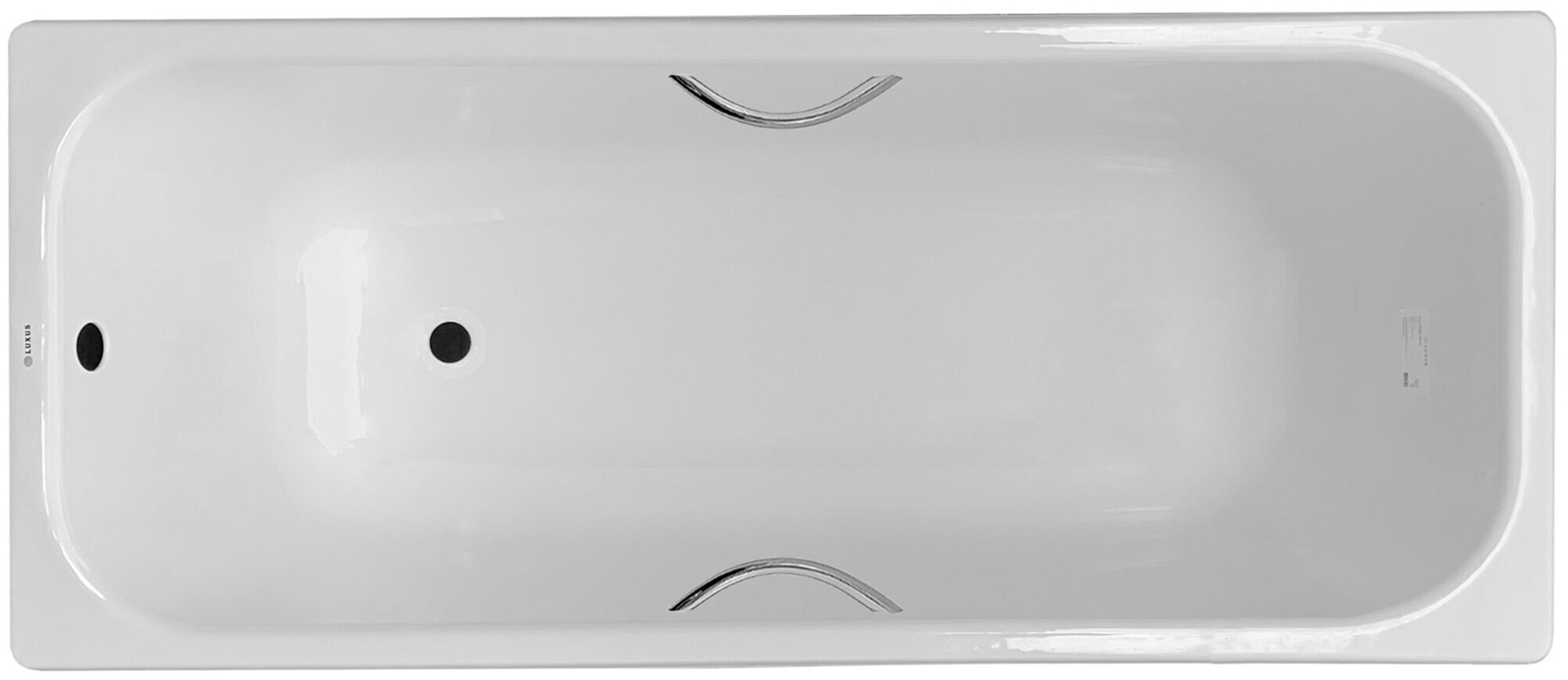 Чугунная ванна Luxus White 170x75 с отверстиями для ручек