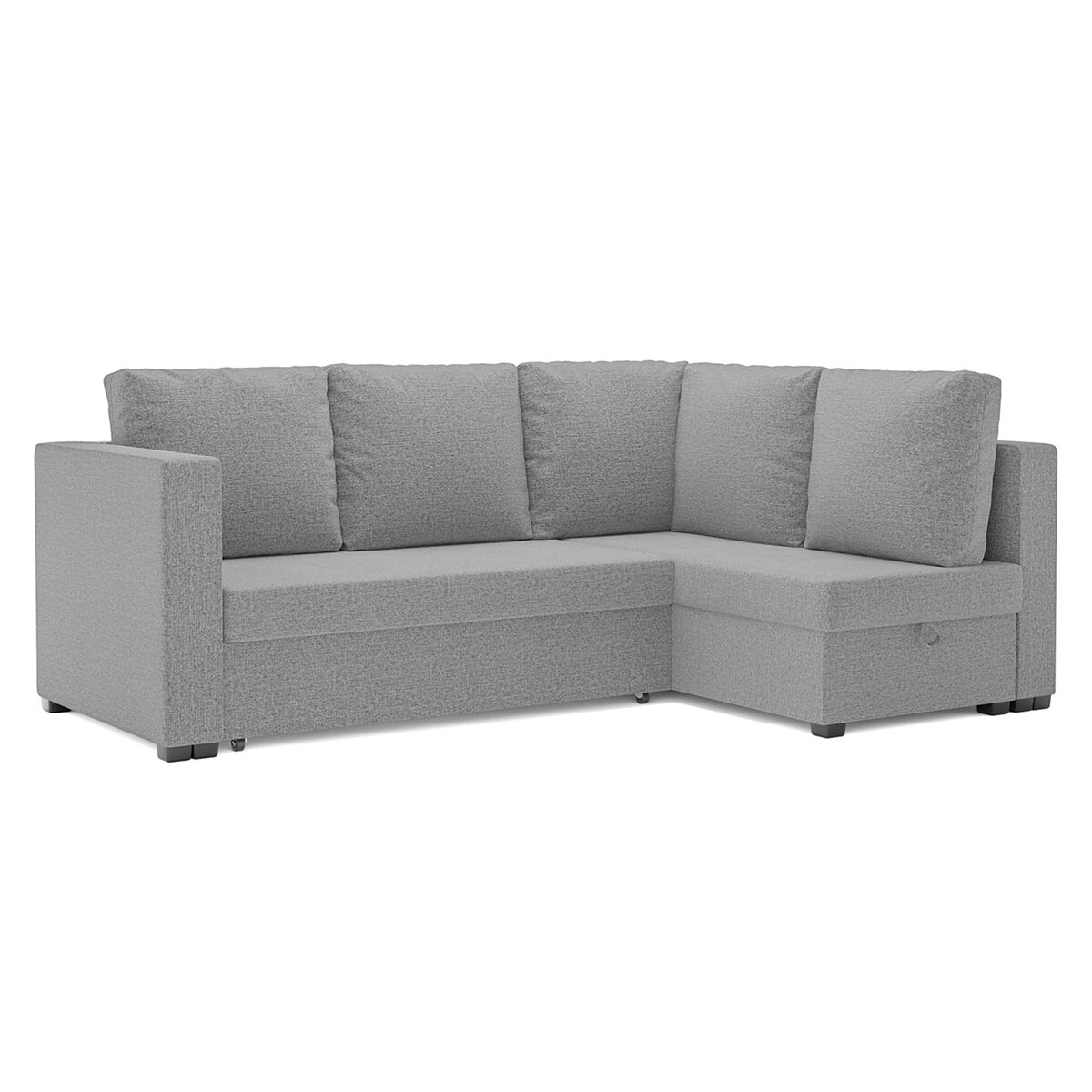 Угловой диван Сток Диванов Монако Ash серая рогожка, механизм дельфин