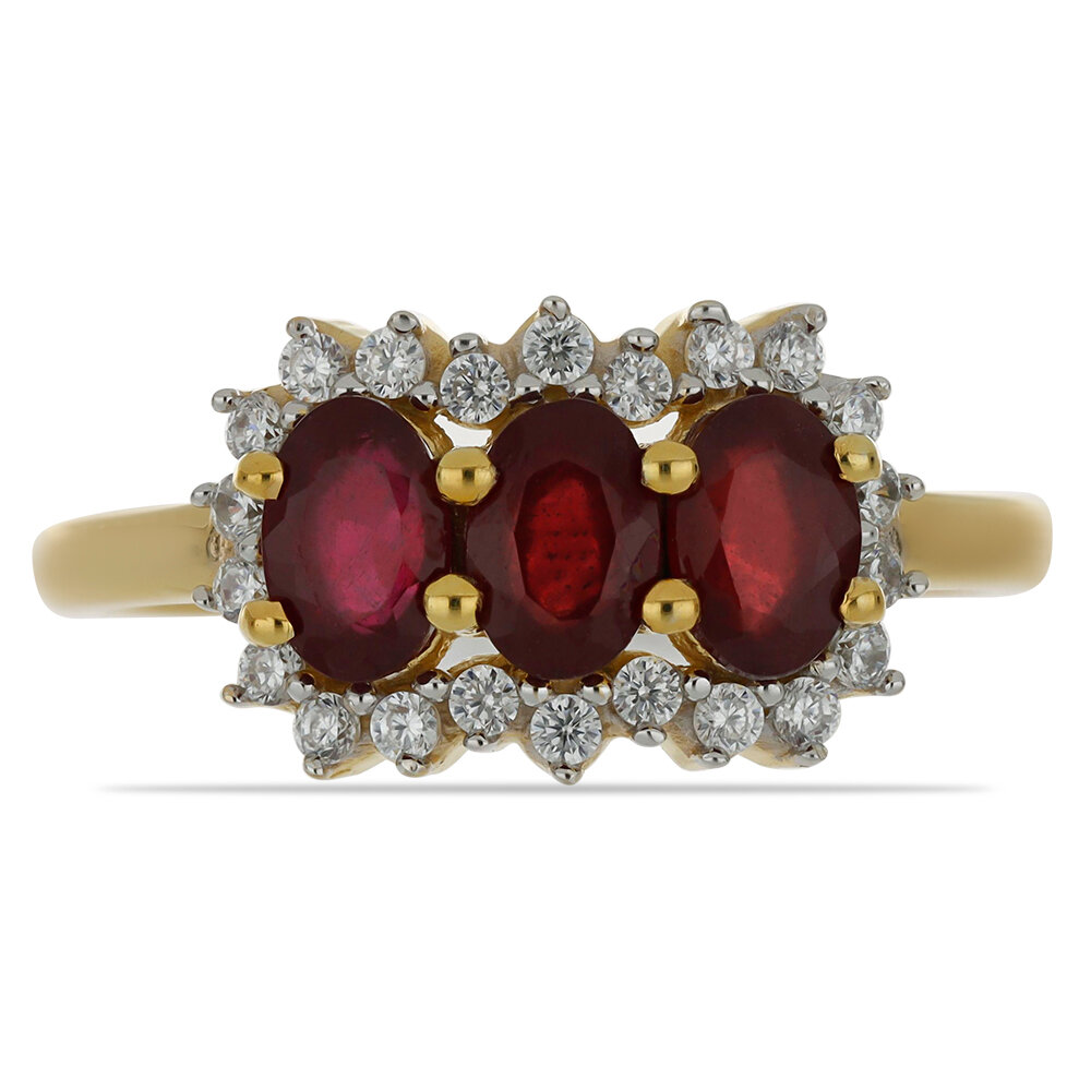 Кольцо дорожка, тонкое Ювелирия, серебро, 925 проба, рубин, фианит