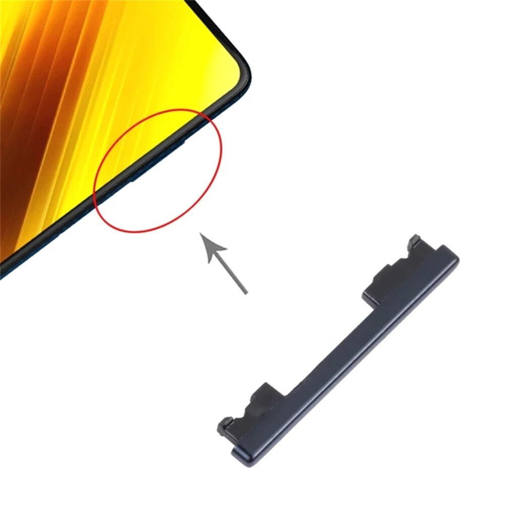 Новая боковая кнопка управления громкостью KAT для корпуса телефона Xiaomi POCO X3 NFC, Black