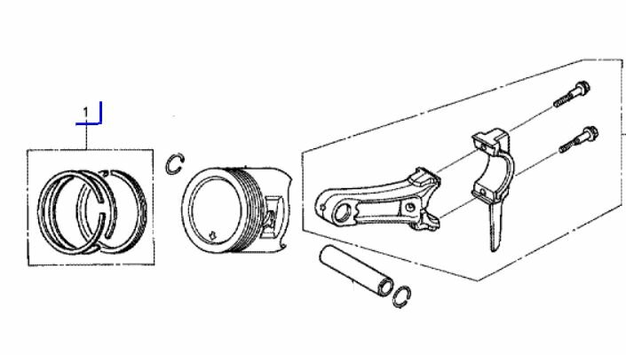 Кольца поршневые для двигателя Honda GX160/GX200 (ремонтные 0.75) (TPR); Артикул Honda: 13013Z4K004 (Оригинал)