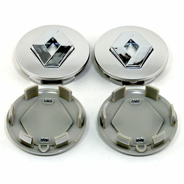 Колпачки на литой диск Renault 57x51x13 mm серебристые комплект 4 шт.