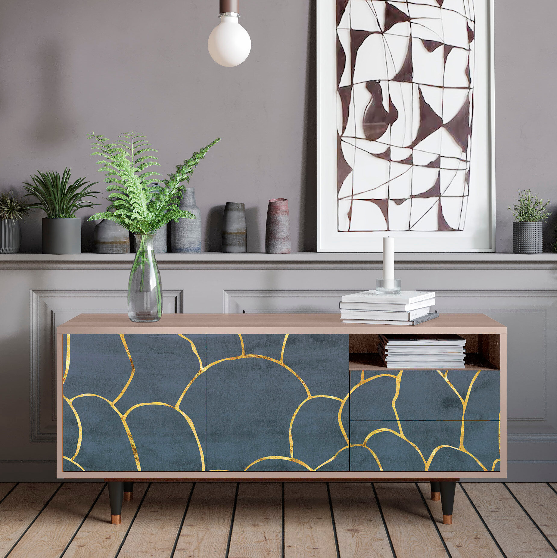 ТВ-Тумба - STORYZ - T7 Blue Lagoon, Размер - 125 x 56 x 41 см, Цвет корпуса - , Бежевый