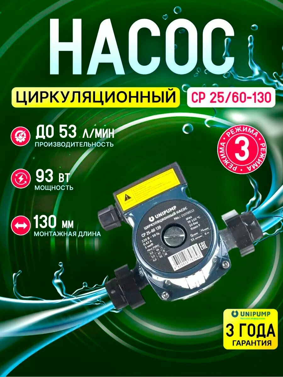 Unipump Насос циркуляционный для отопления CP 25-60 130