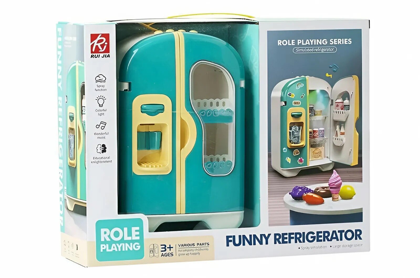 Холодильник на батарейках, лёдогенератор, пар, свет и звук, 34*12*27,5 см