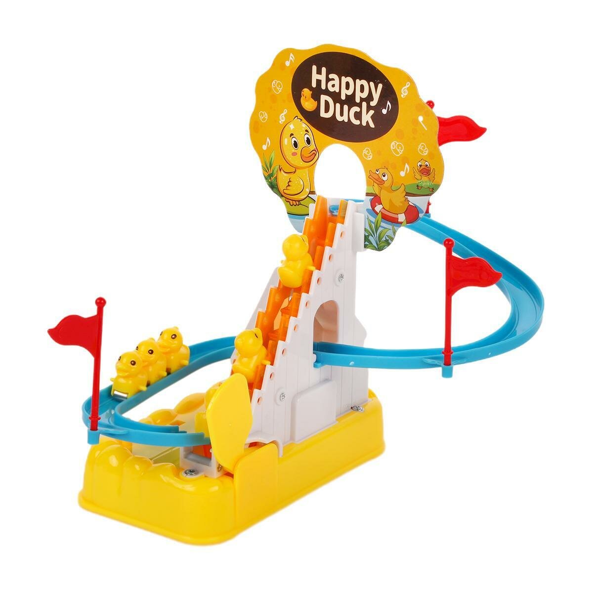 Автодром 'Happy Duck', интерактивный, пластик, 16.5х8.6х13.2см, с утками