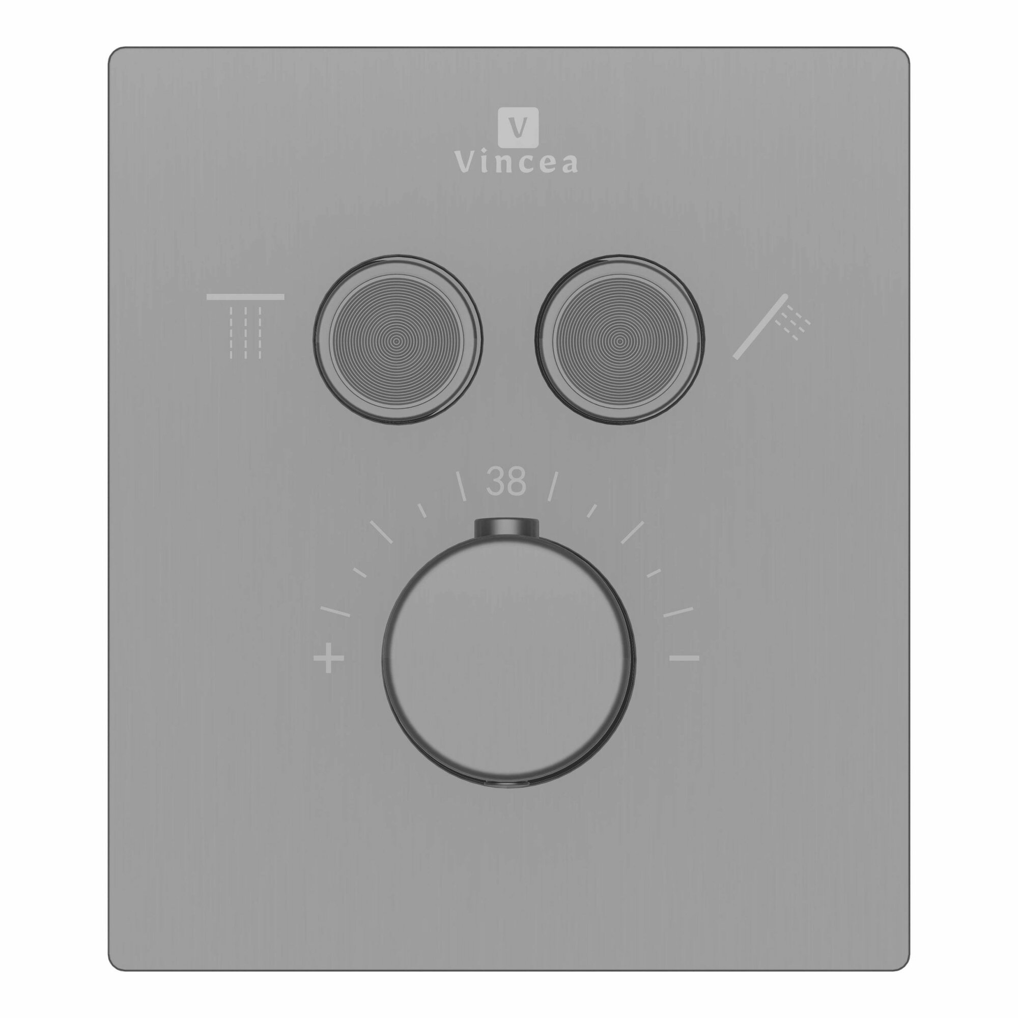 Встраиваемый смеситель для душа Vincea VSCV-321T-MGM двухфункциональный, термостатический, вороненая сталь, , шт