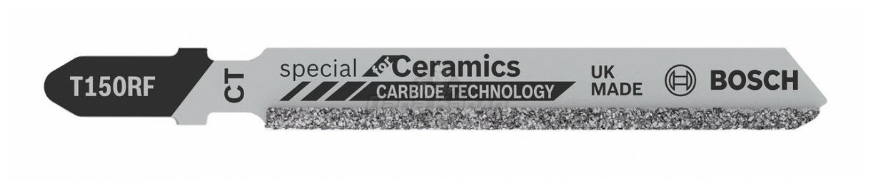 Пилки Bosch для лобзика по плитке T150 RIFF, 59 мм, чистый рез, HM, (3 шт.) блистер 2608633105