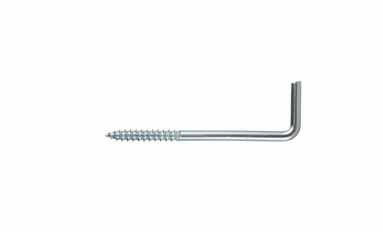 Шуруп с Г-образным крюком 6,0x90 мм, оцинкованная сталь, неполная резьба