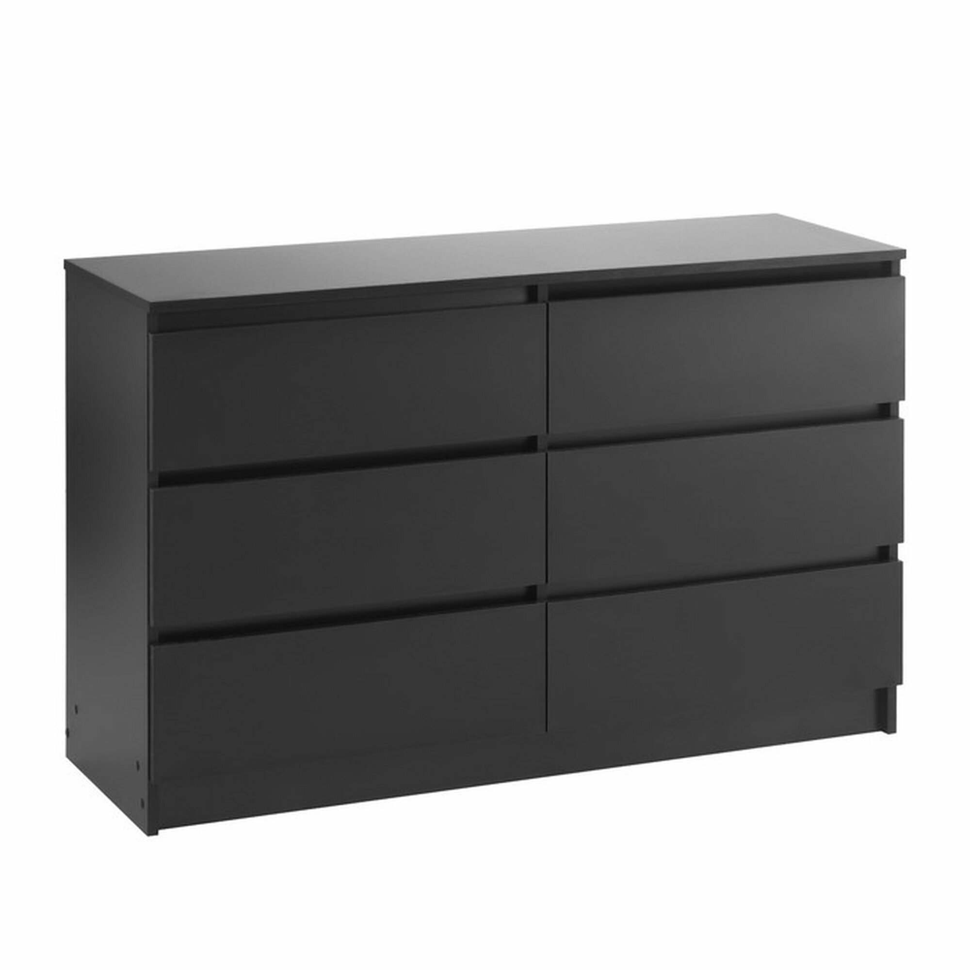 Комод Клик Мебель "Мадера", 6 ящиков, роликовые направляющие, ЛДСП, черный