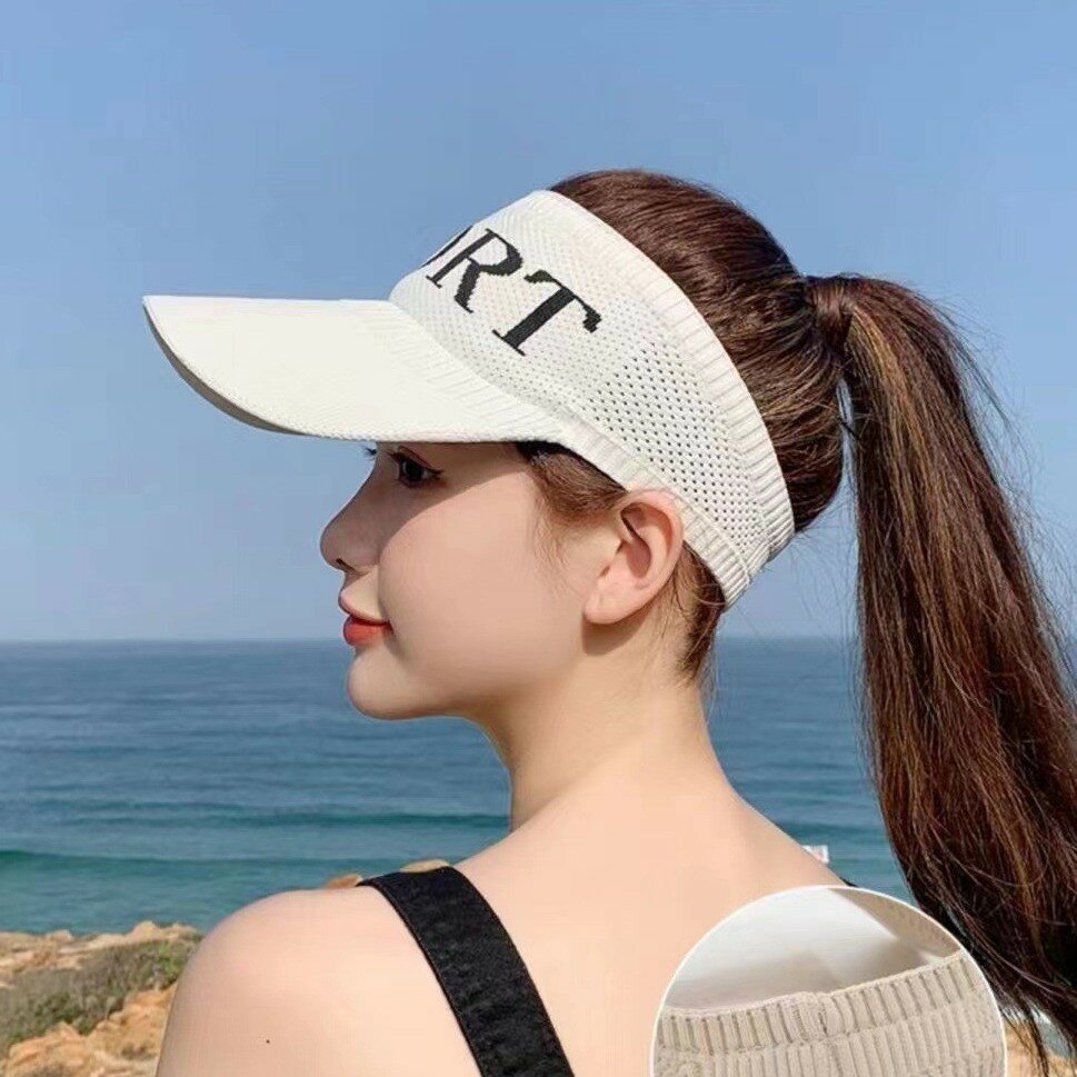 Шляпа, женская, складная, с защитой от солнца, белая