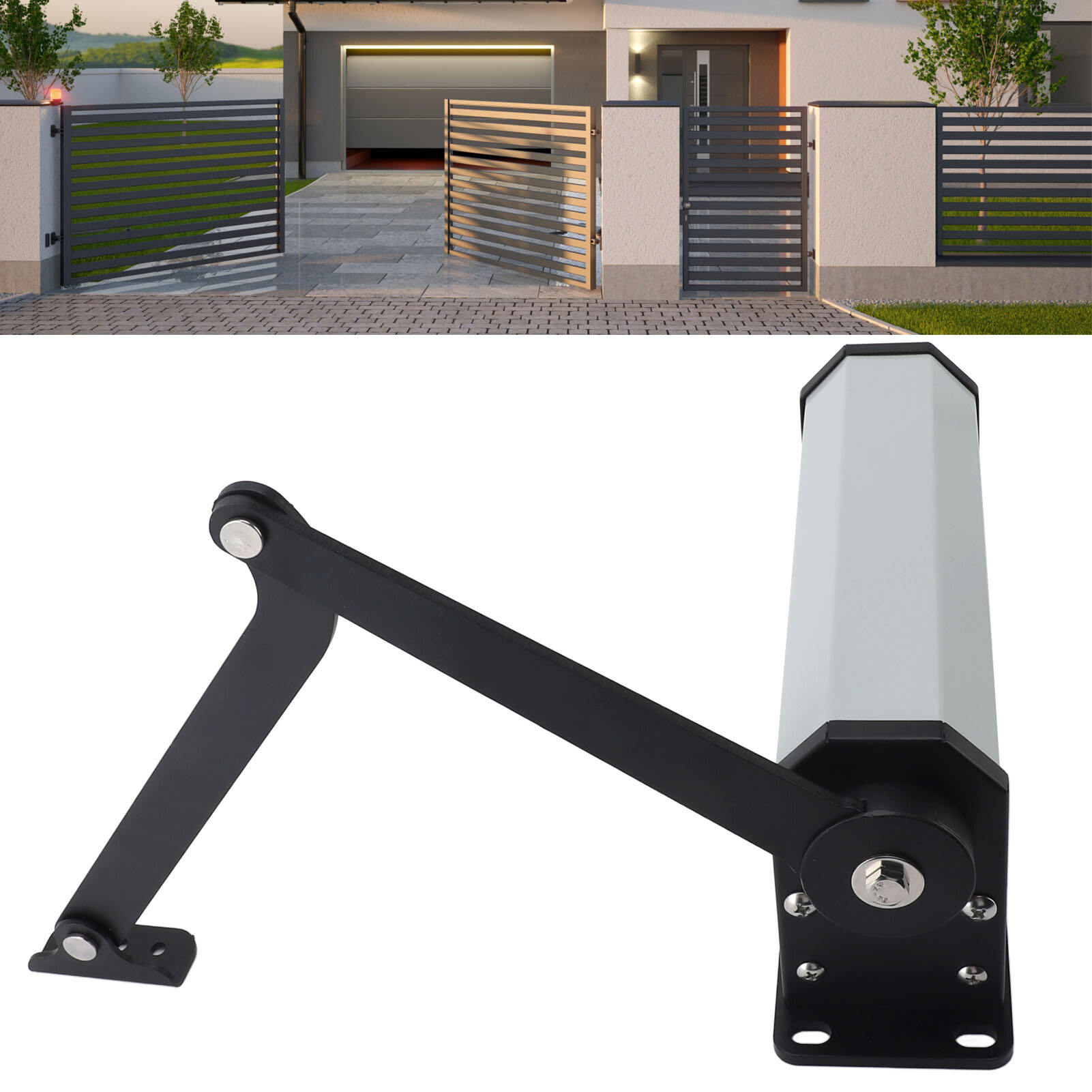 Электрический привод для распашных дверей, изогнутый рычаг на 90 градусов, бесщеточный двигатель постоянного тока 24 В, низкое энергопотребление, автоматический привод для распашных дверей 220 В