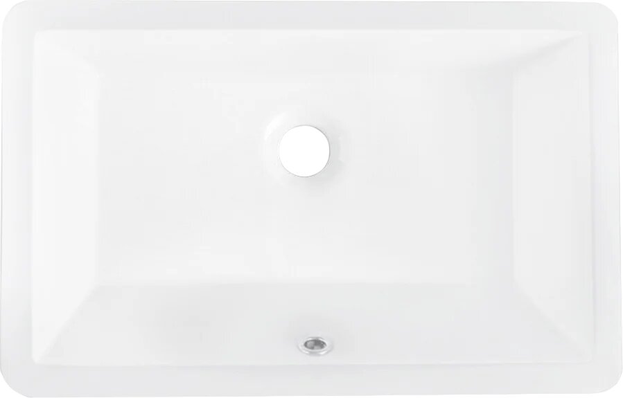 Раковина встраиваемая снизу BelBagno BB1009 53 52, 5 см, без отверстия под смеситель, фаянсовая, раковина для ванной, белая, прямоугольная, со сливом-переливом