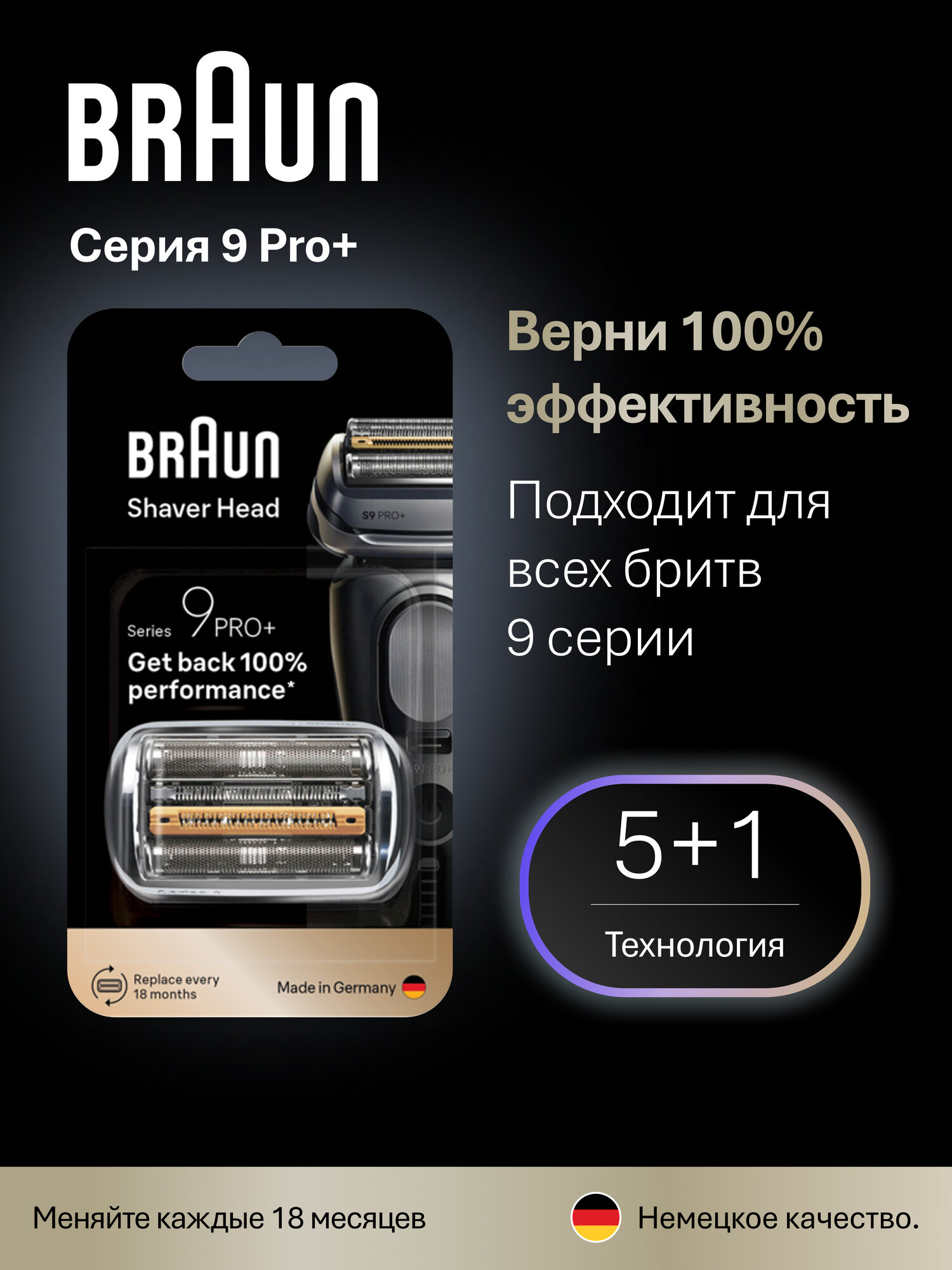 Сменная насадка для электробритвы Braun Серия 9 96M