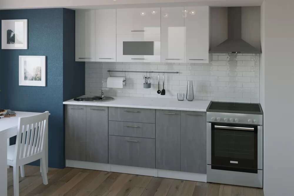 Кухонный гарнитур Герда Терция макси 2 1800 мм, каркас ЛДСП, фасад ЛДСП,