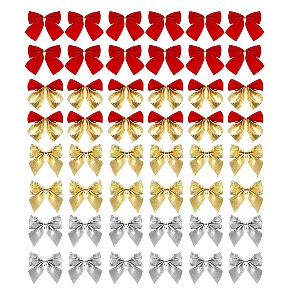 48 шт. декоративные рождественские украшения с бантом DIY Craft 4 стиля рождественские подвесные украшения красочные пушистые