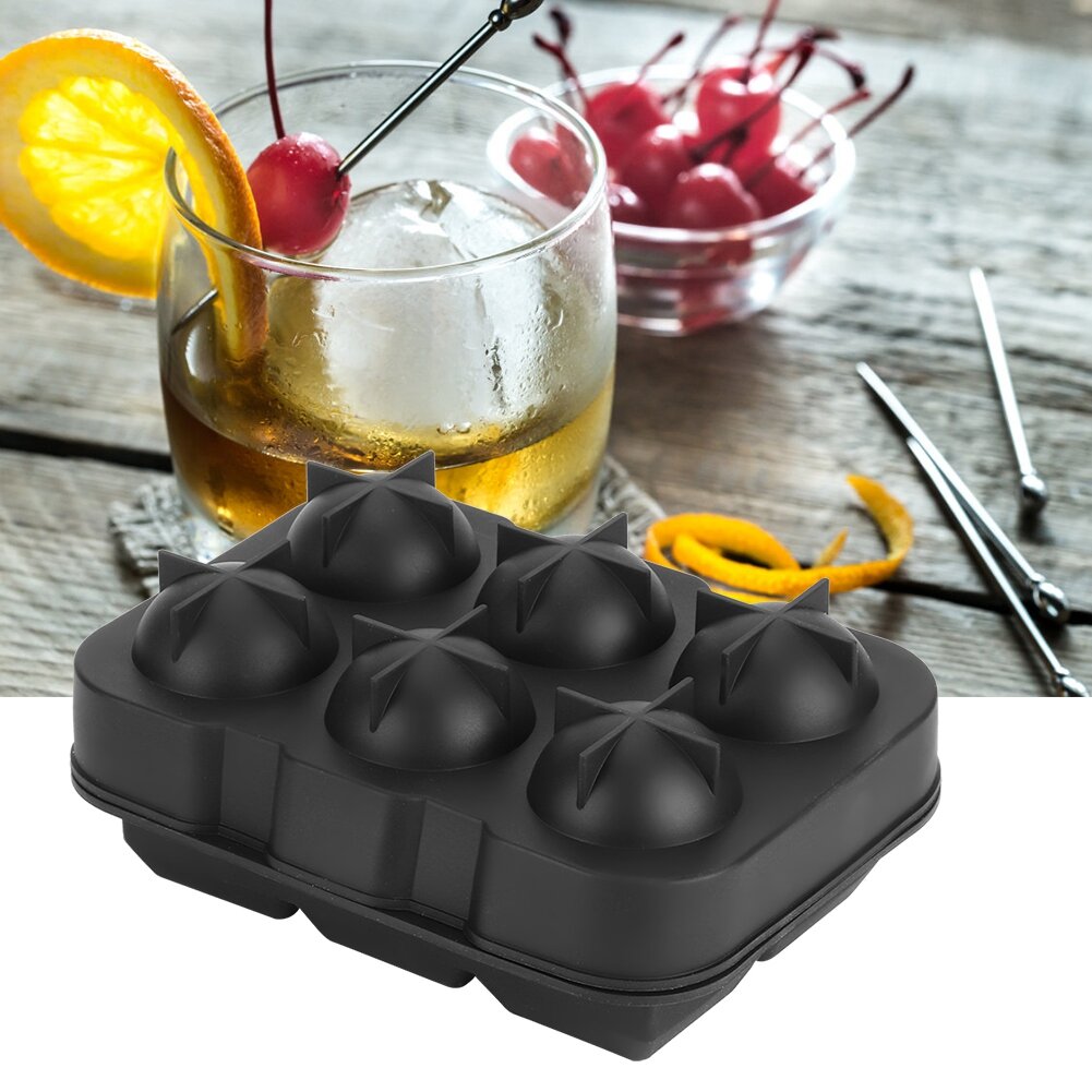 Многоразовые пищевые силиконовые антипригарные формы для льда, набор для изготовления ледяных шариков для барной вечеринки, черный