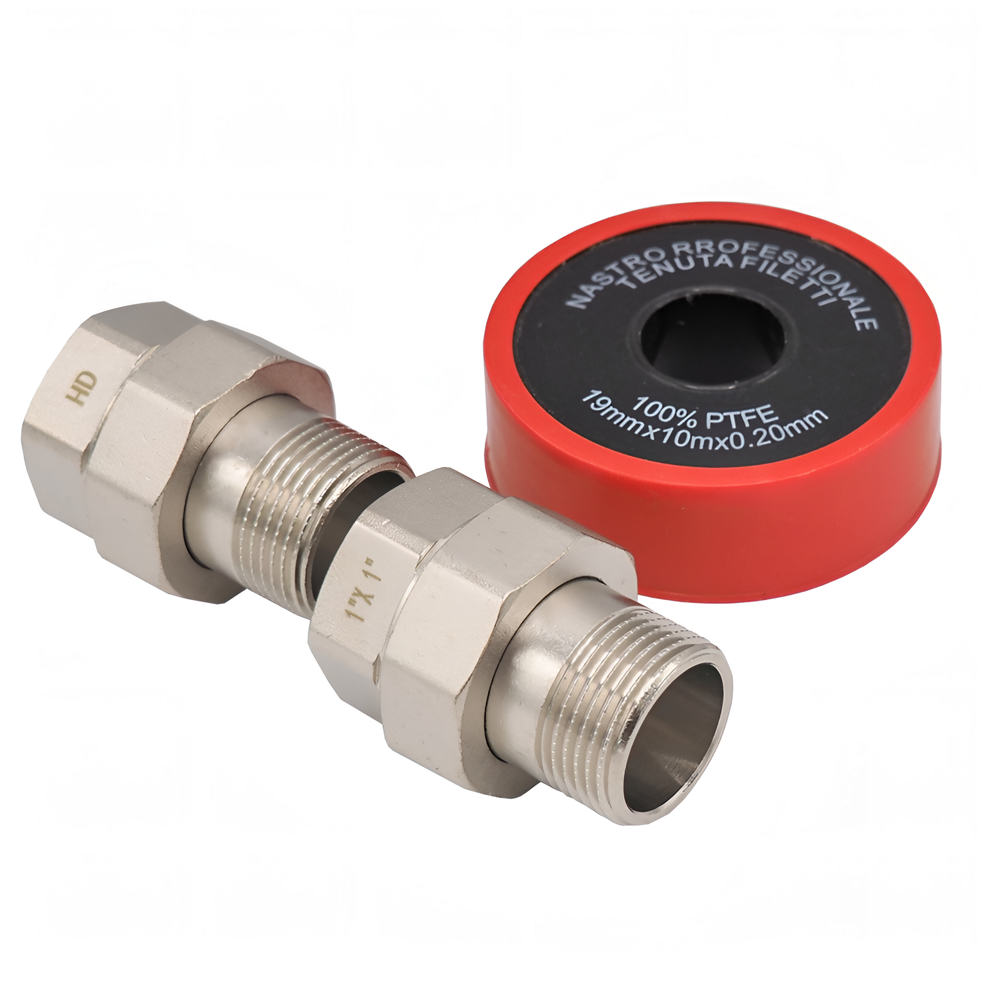 Американка прямая 1"г х 1"ш HD (комплект две штуки + лента фум)