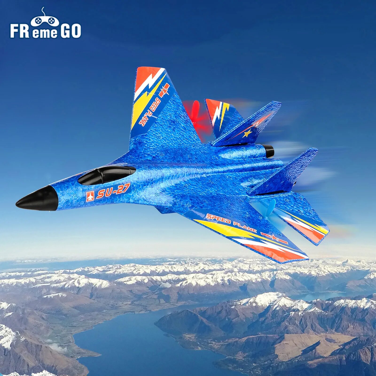 FREMEGO Радиоуправляемый самолет SU-27 из пенопласта Синий, HW33 BLUE w 1ba