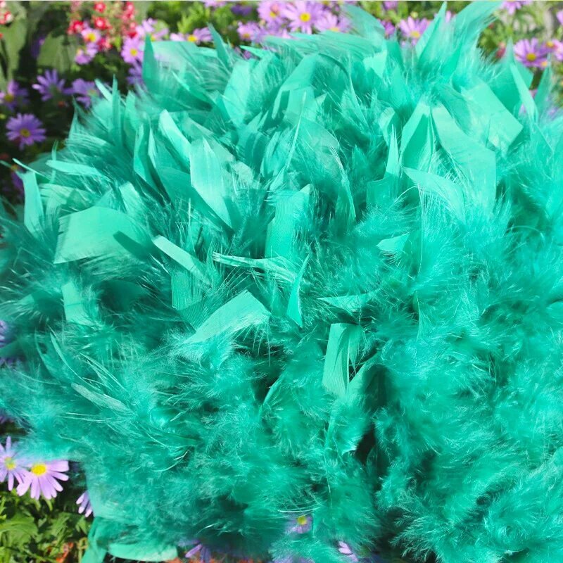 Натуральные перья марабу 10 шт. Изумрудный, 1 meter, deep green