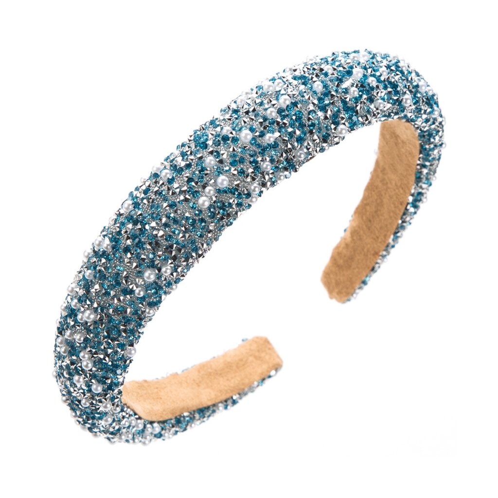 Elegant Rhinestones and Pearls Headband for Women NonSlip High Skull Hairband for Formal Parties and Special Occasion