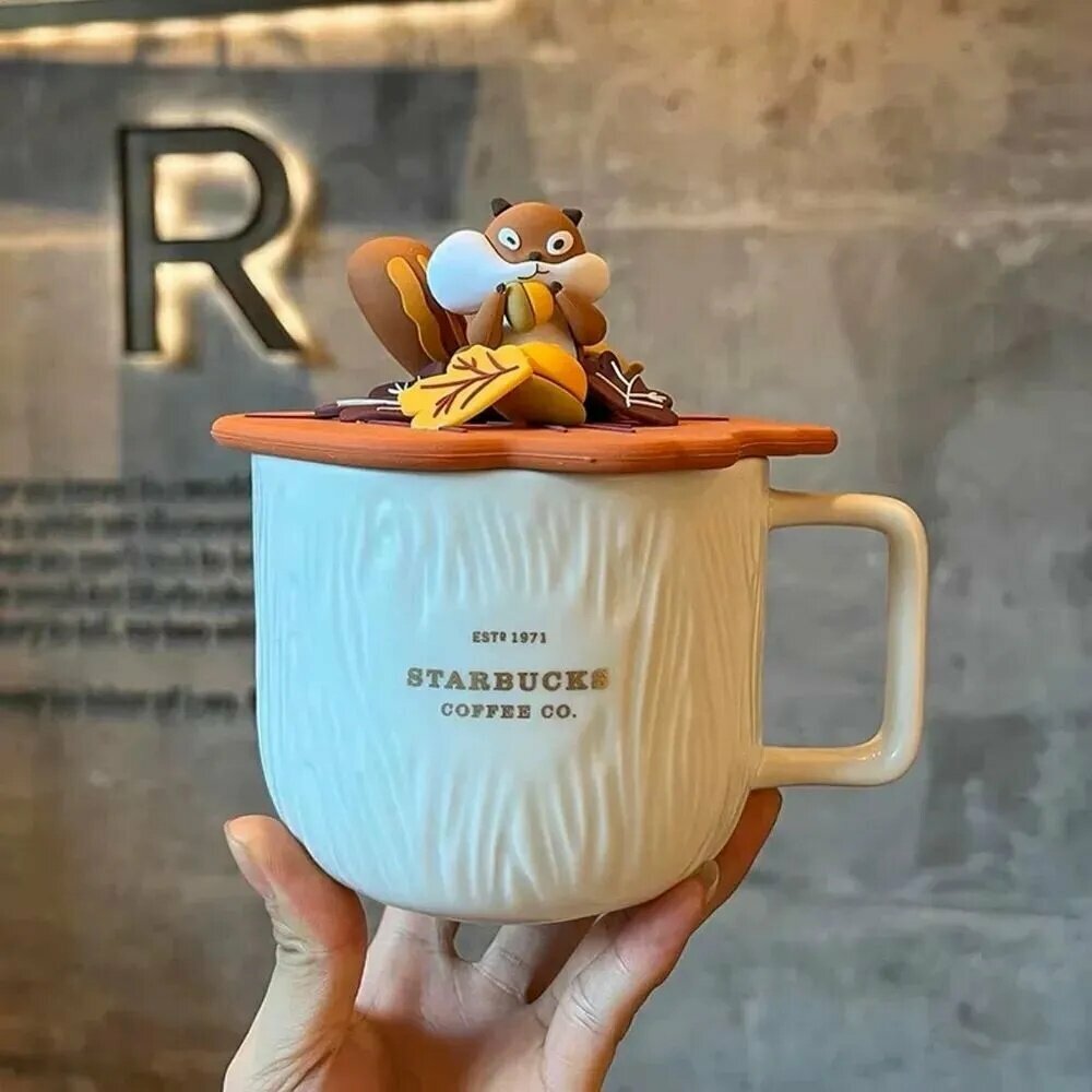 Starbucks Кружка "Кубок с крышкой, лесная белка", 450 мл, 1 шт